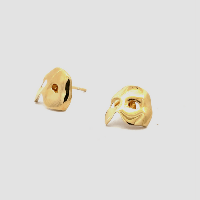 Phantom of the Opera – Mask Stud Earrings (18ct Gold Vermeil)